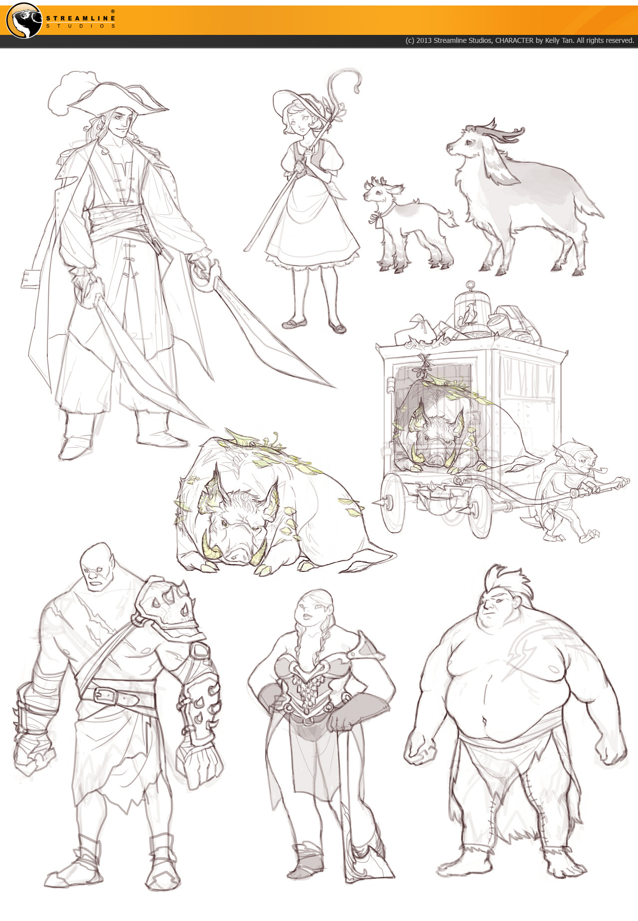 Kelly Tan - Unused Character Sketches From Work