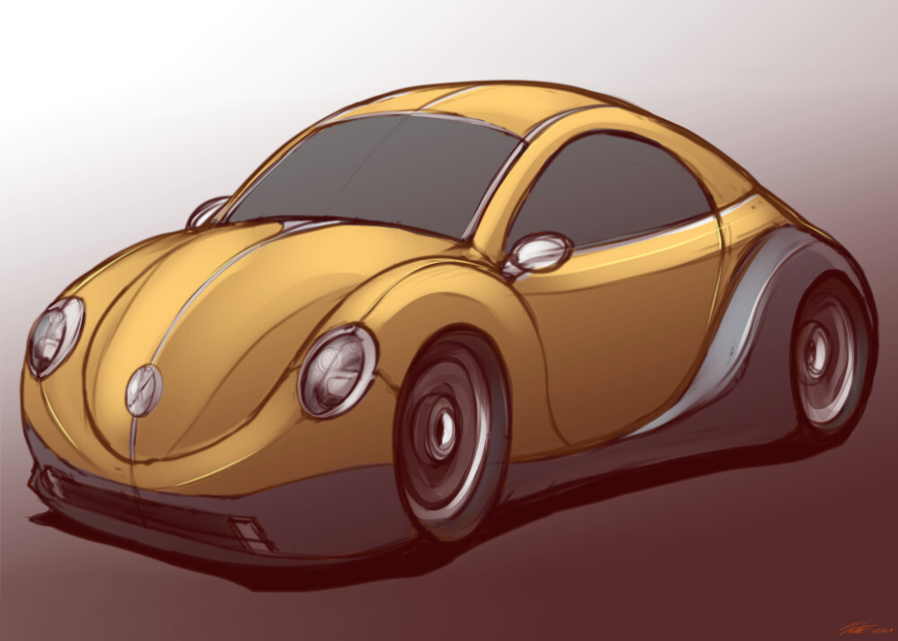Volkswagen Beetle Cartoon Evangelia And Isao's 1960 Volkswagen Beetle!