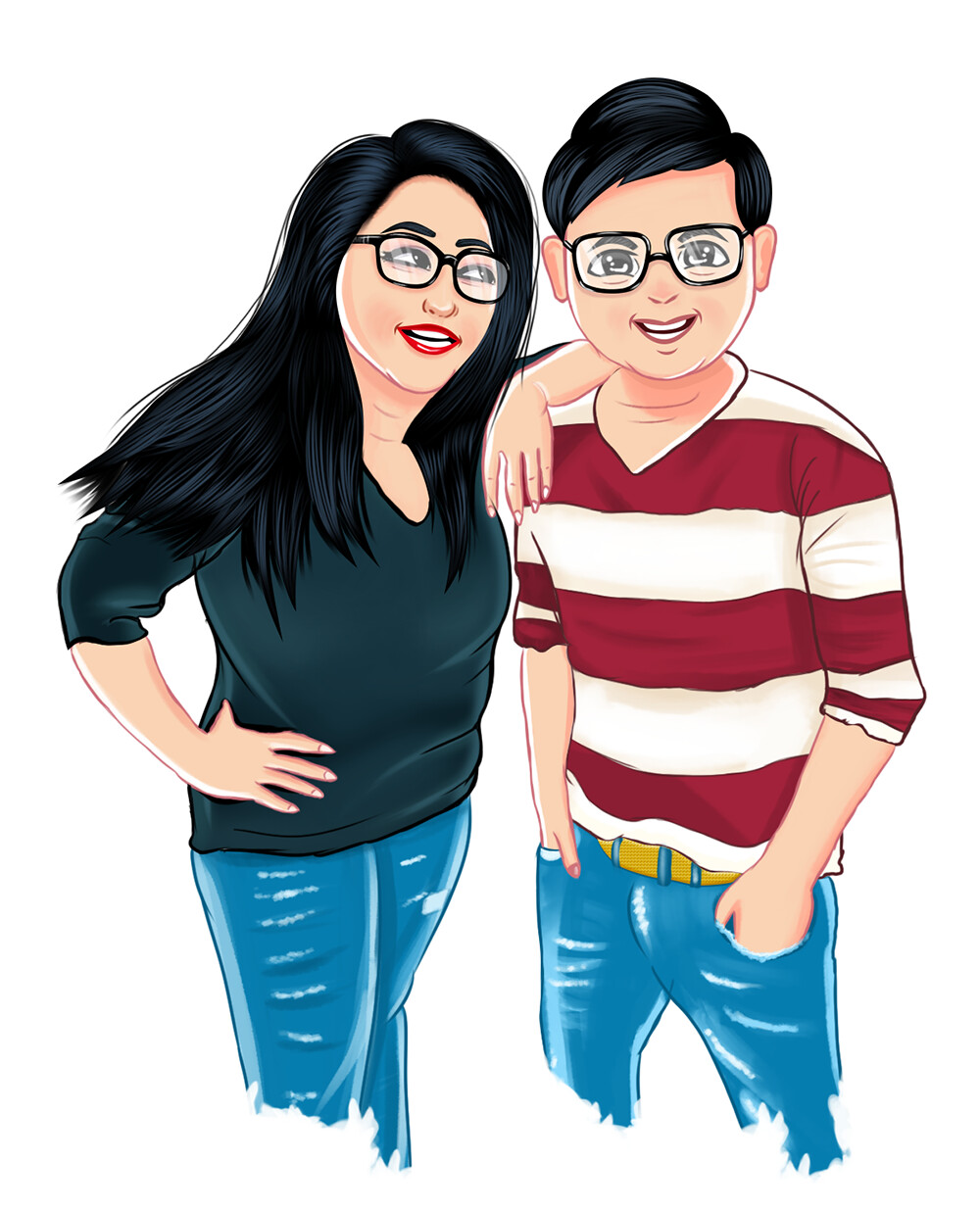 chirag mansuri - Cartoon artwork for Geeta kapur and Paritosh Tripathi