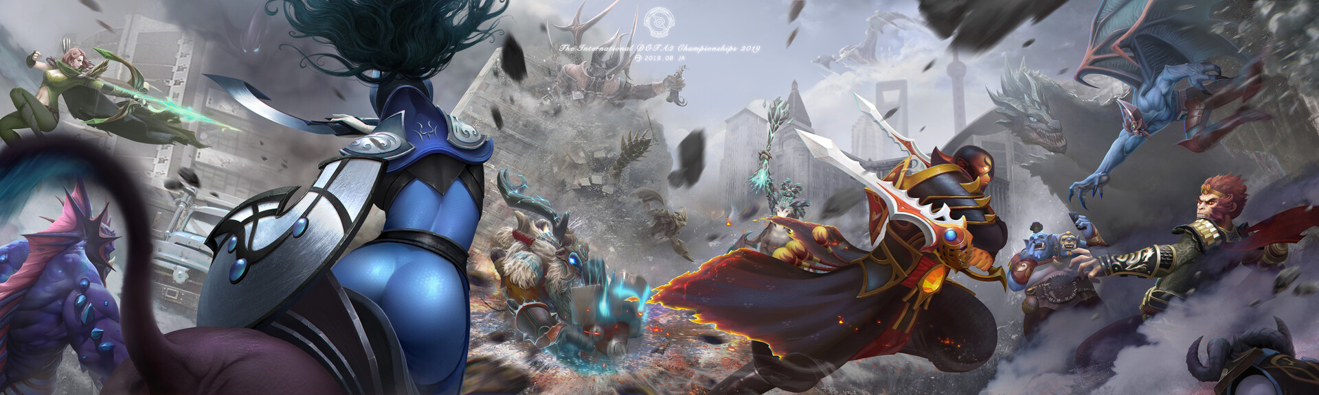 ArtStation - DOTA2 ti9 FANS：Shanghai Fights