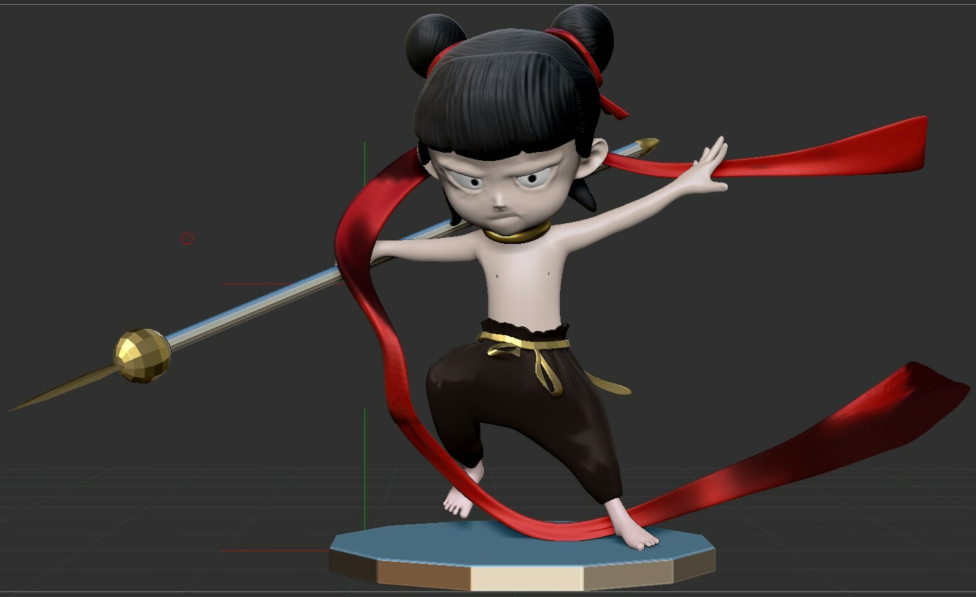 ArtStation - 3D Modeling, NeZha, Chinese Character; 哪吒 ZB雕刻