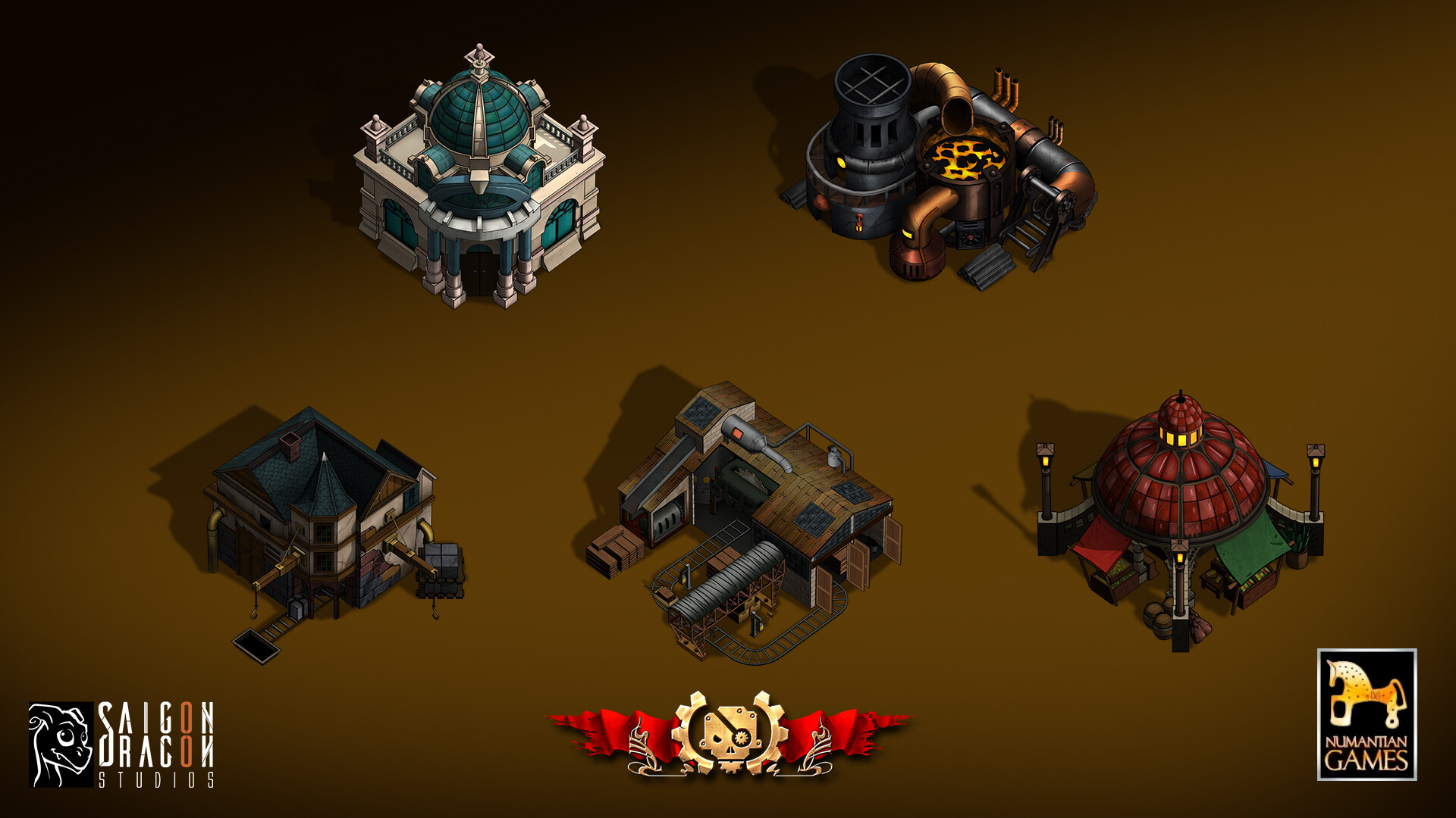 ArtStation - Concept, 3D and 2D render of Isometric buildings.