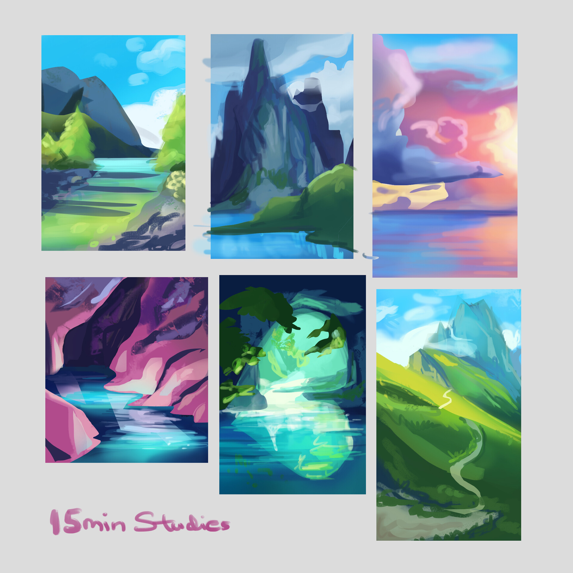 ArtStation - quick landscape studies