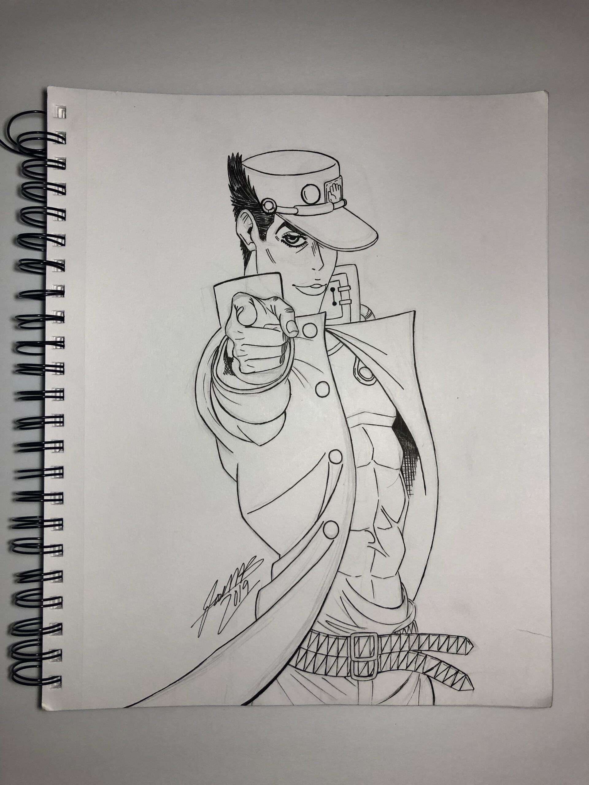 how to draw jotaro step by step