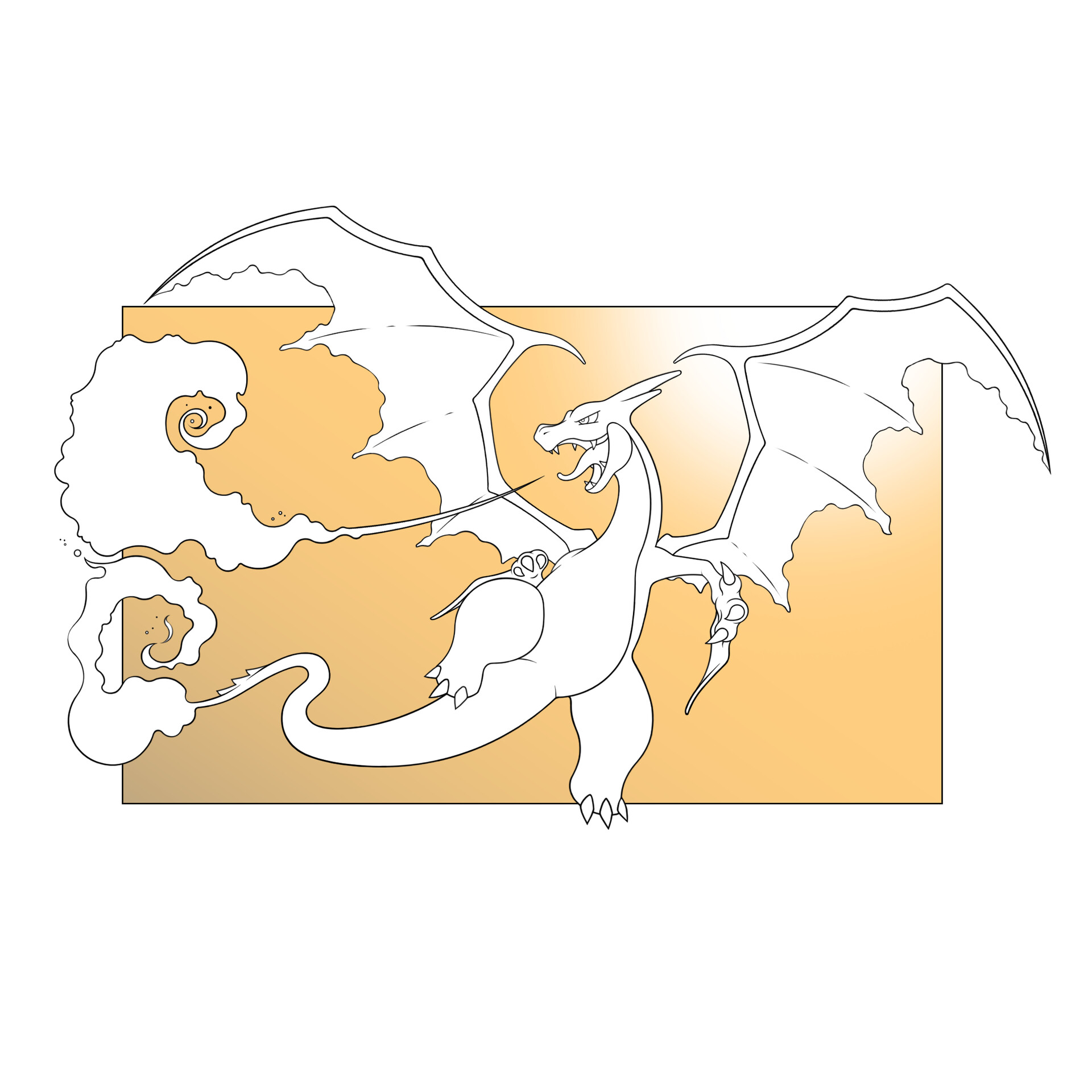 mega charizard y outline