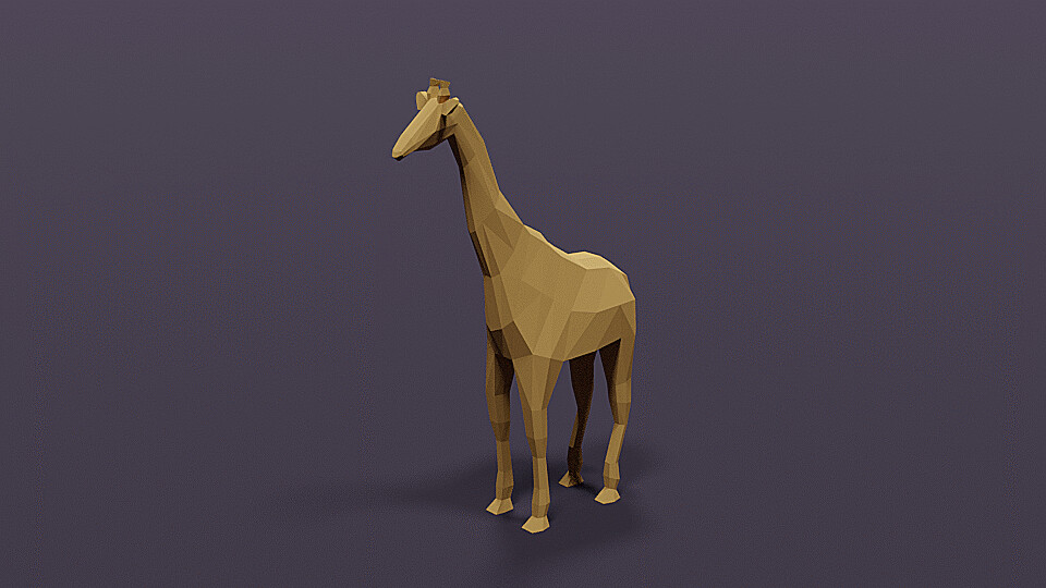 ArtStation - Low Poly Giraffe