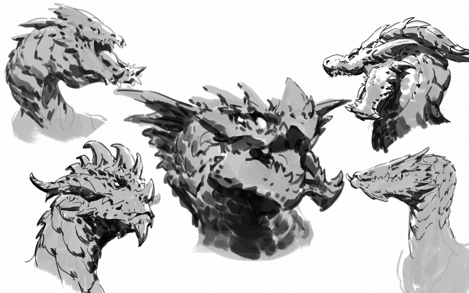 ArtStation - Dragon sketches works