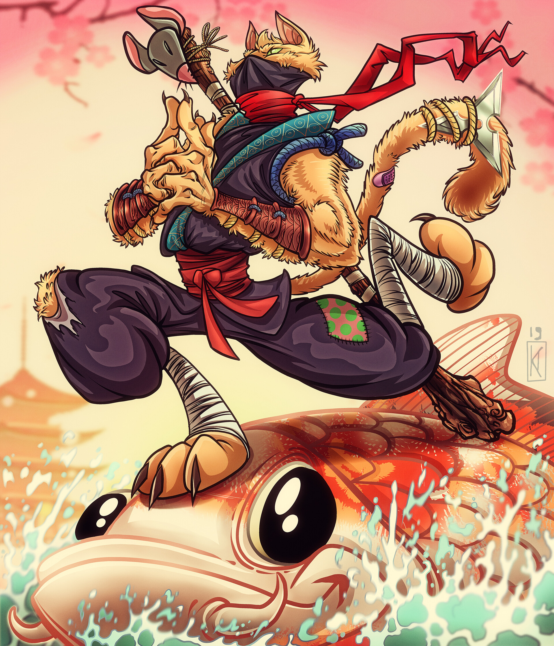 ArtStation - NINJA CAT for Character Design Challenge