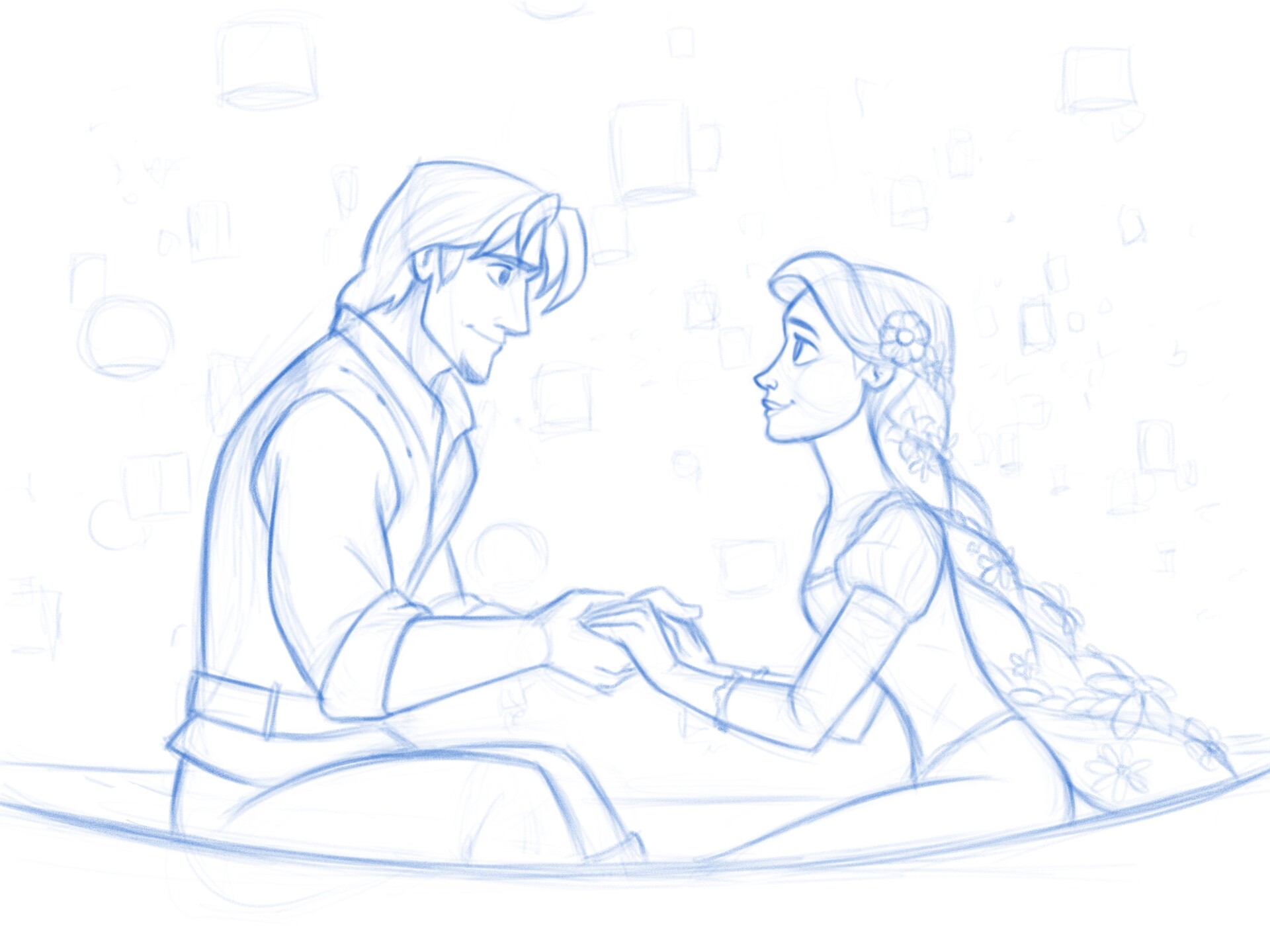 tangled lantern drawing