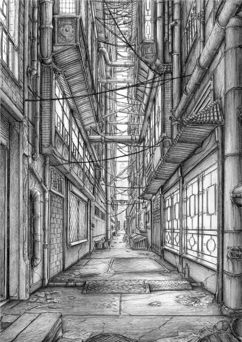 Sly . - Asian Steampunk Alleyway