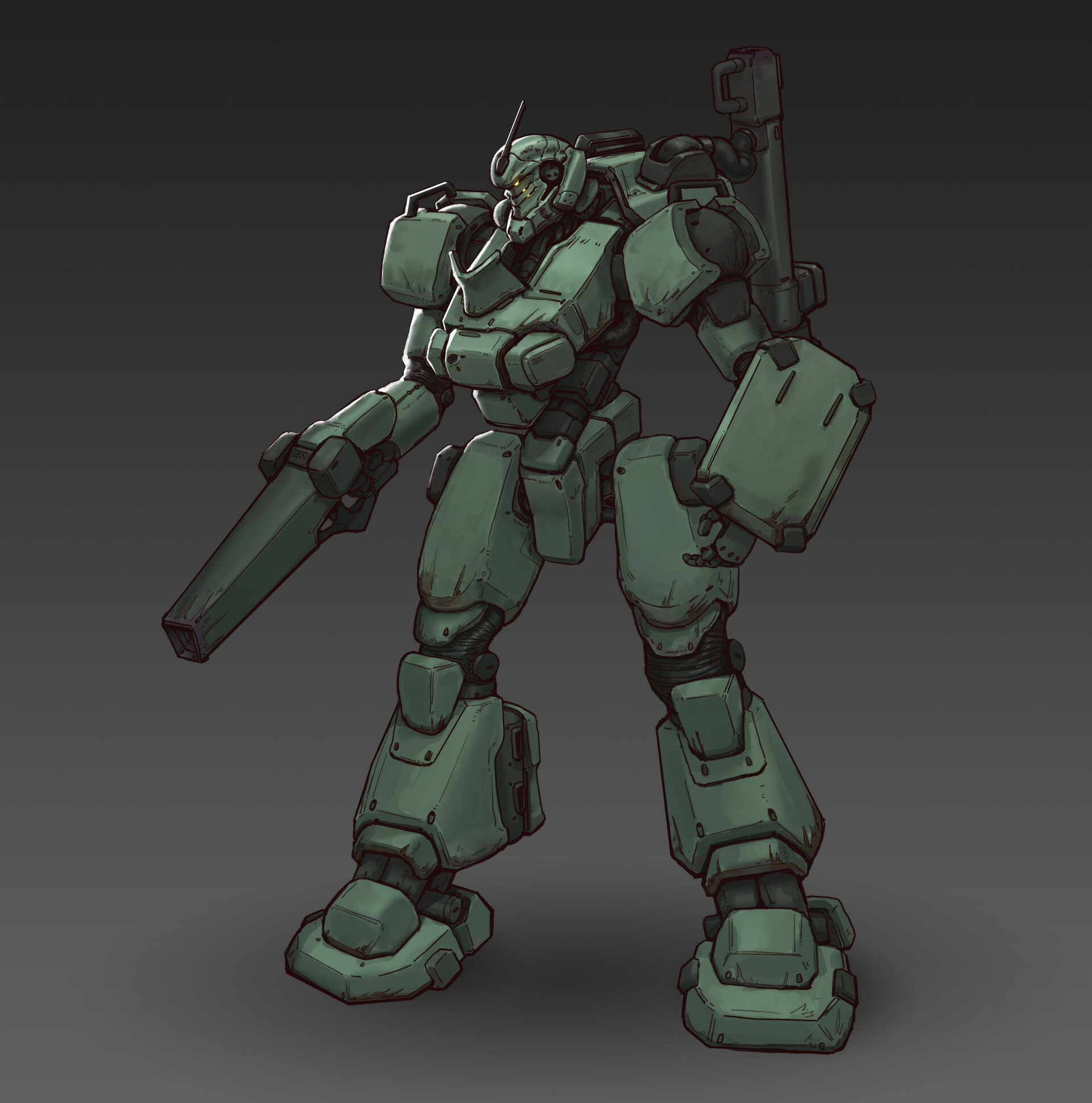 ArtStation - Mecha Project: Green Mech Render