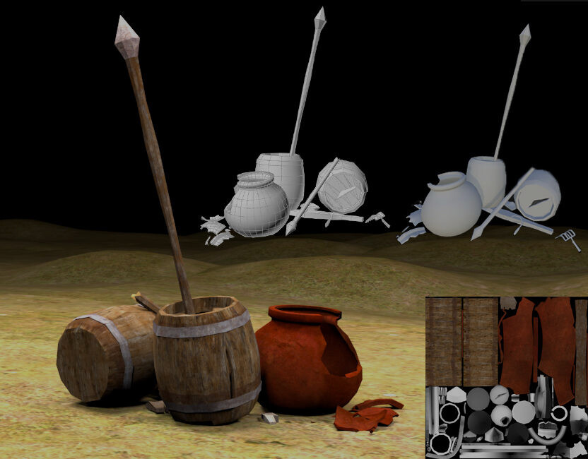 ArtStation - GAME PROP - OLD LOW POLY GAME MODEL