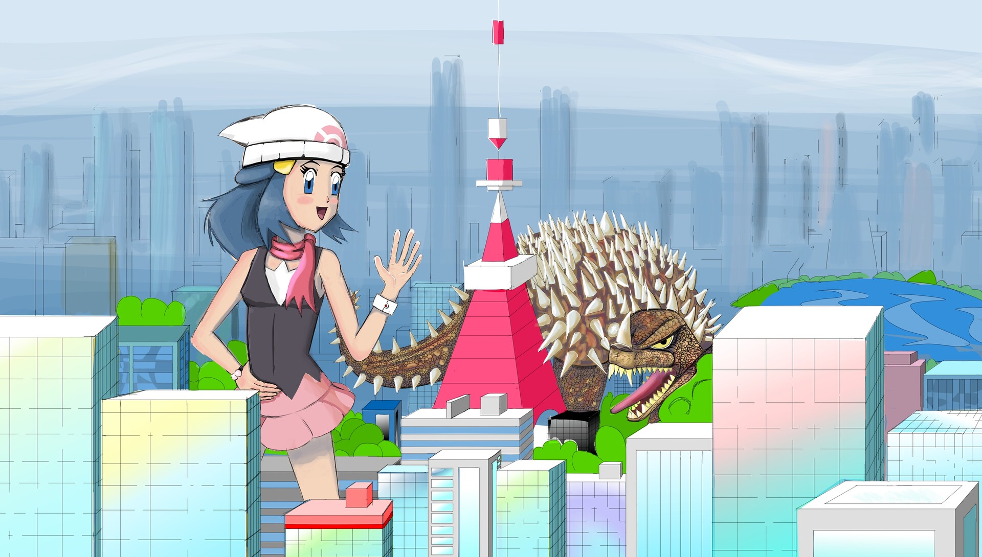 Godzilla Pokemon Crossover