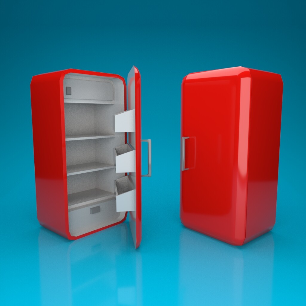 ArtStation - Low Poly Fridge - Game Prop