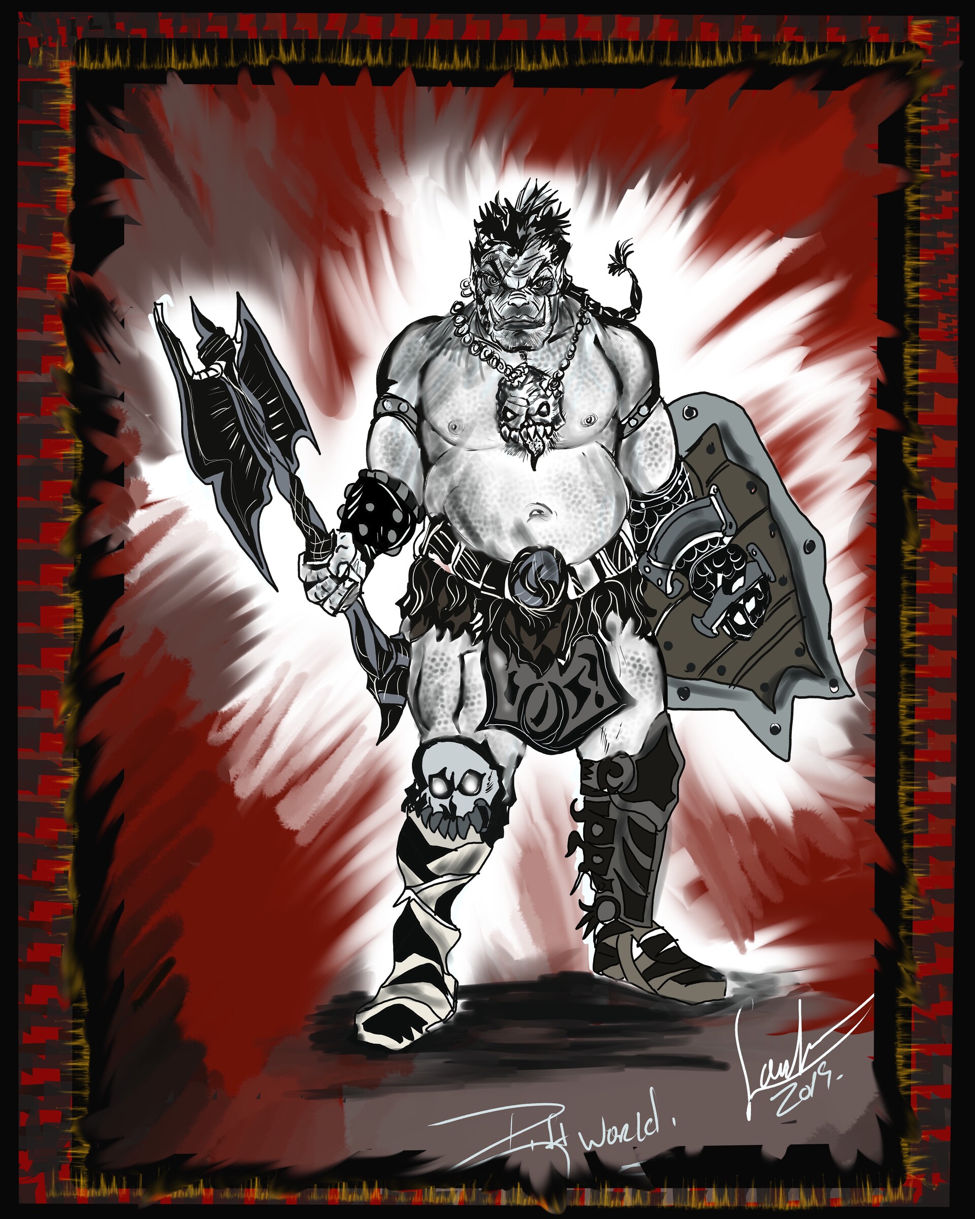 ArtStation - Working on Rift world illustrations. Orc is a sketch