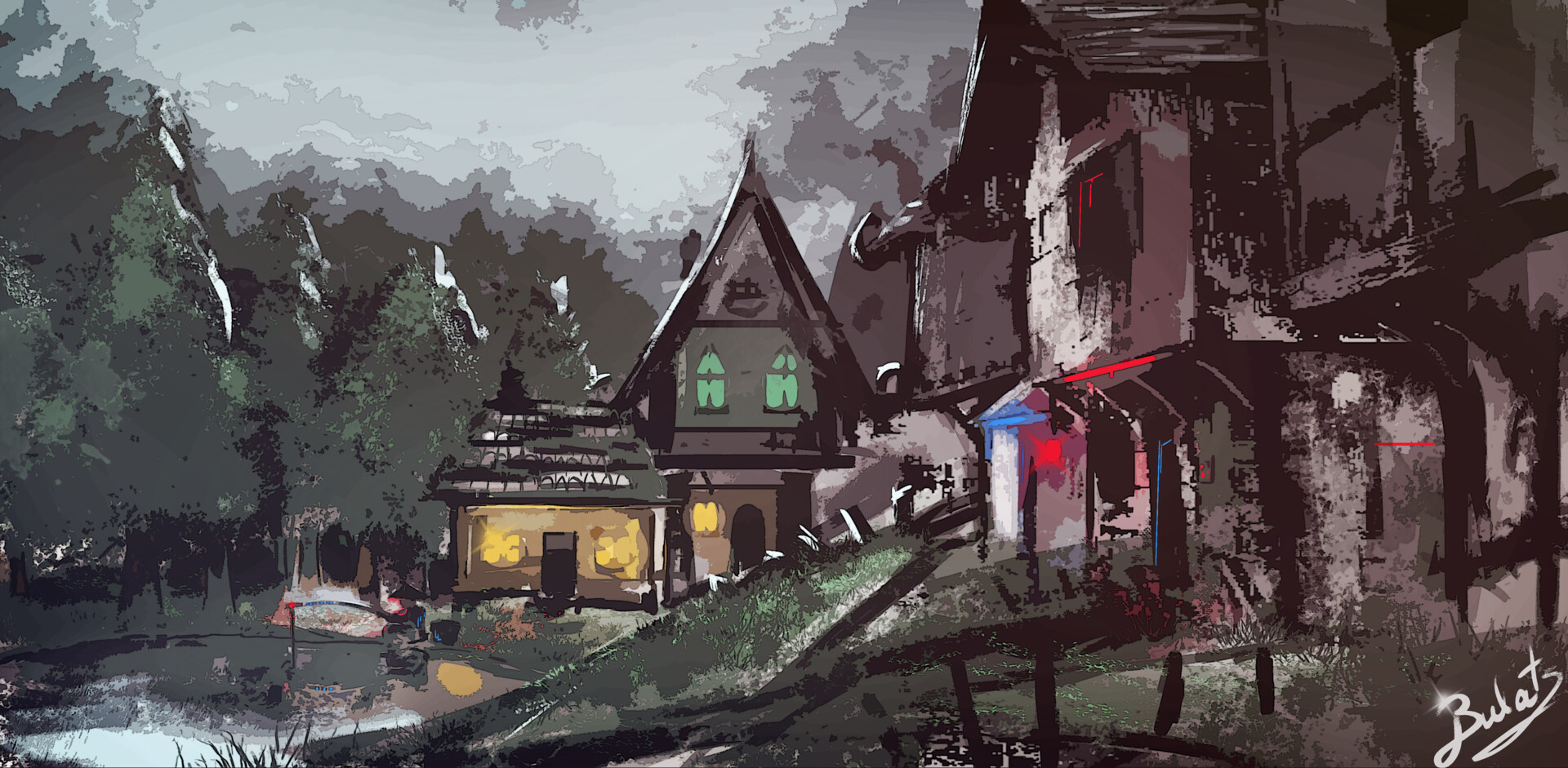 ArtStation - Rain Town