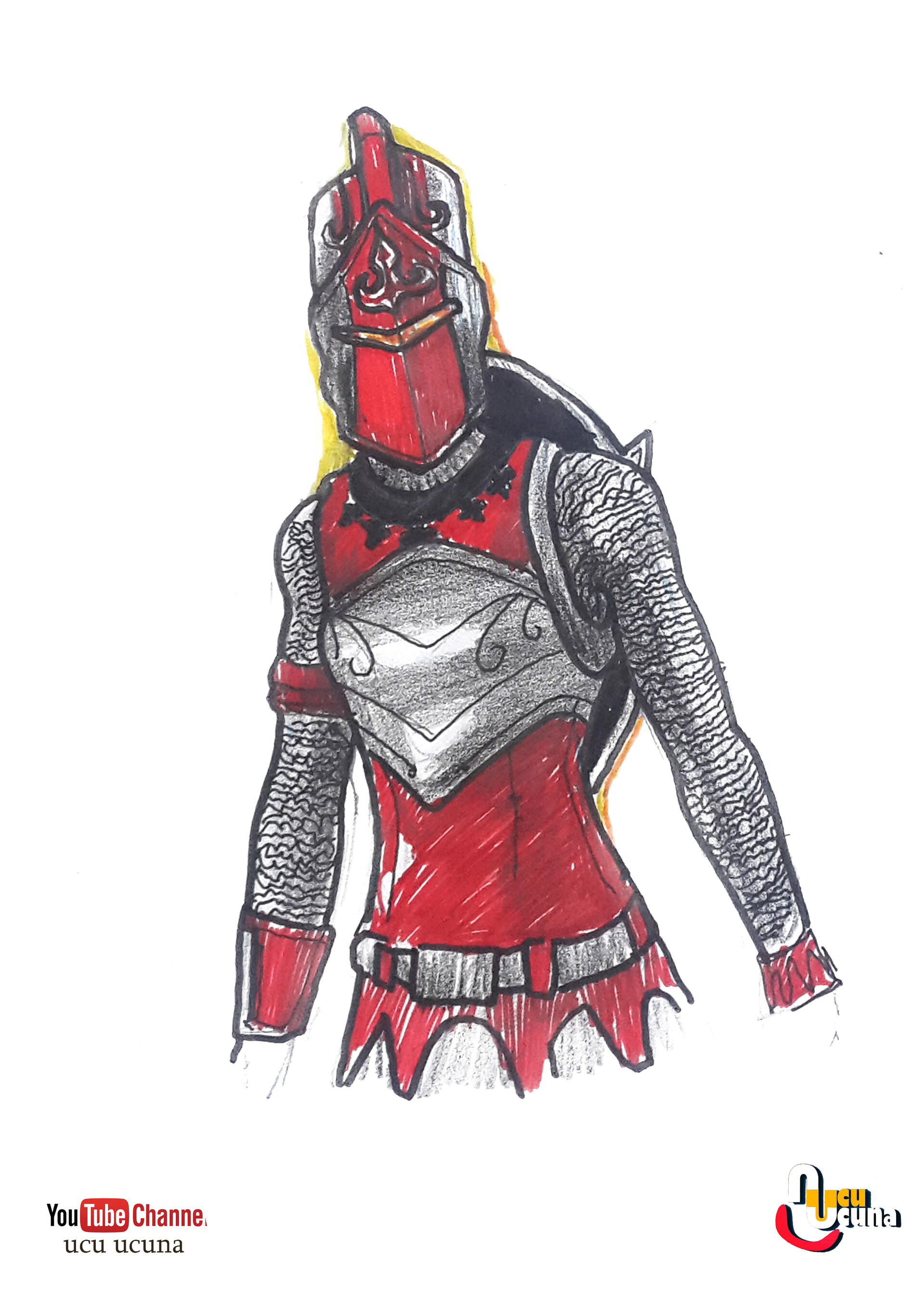 how to draw red knight step by step