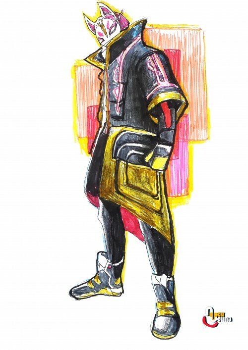 how to draw fortnite drift skin