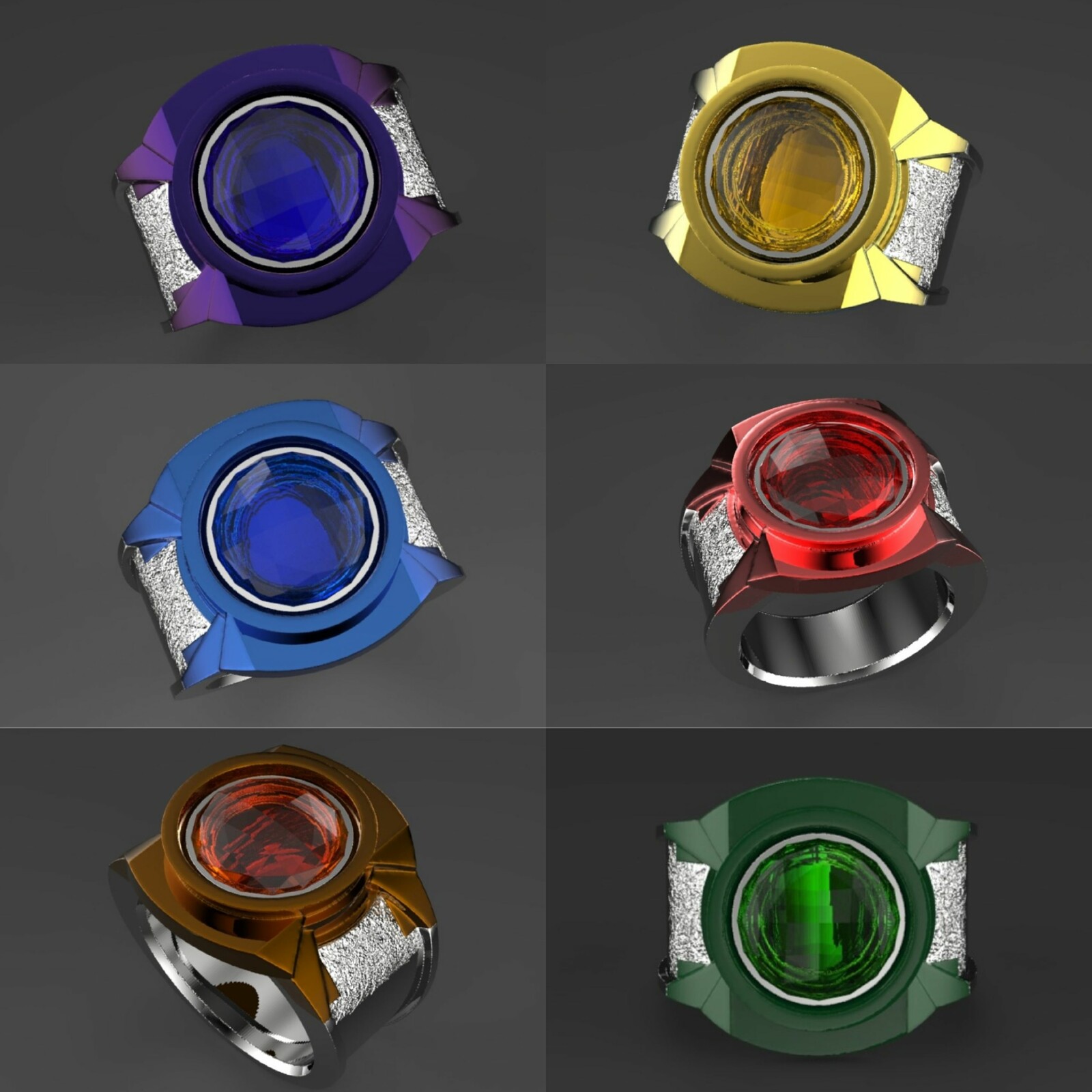 Brendon Burke - Lantern Corps Rings, original designs.