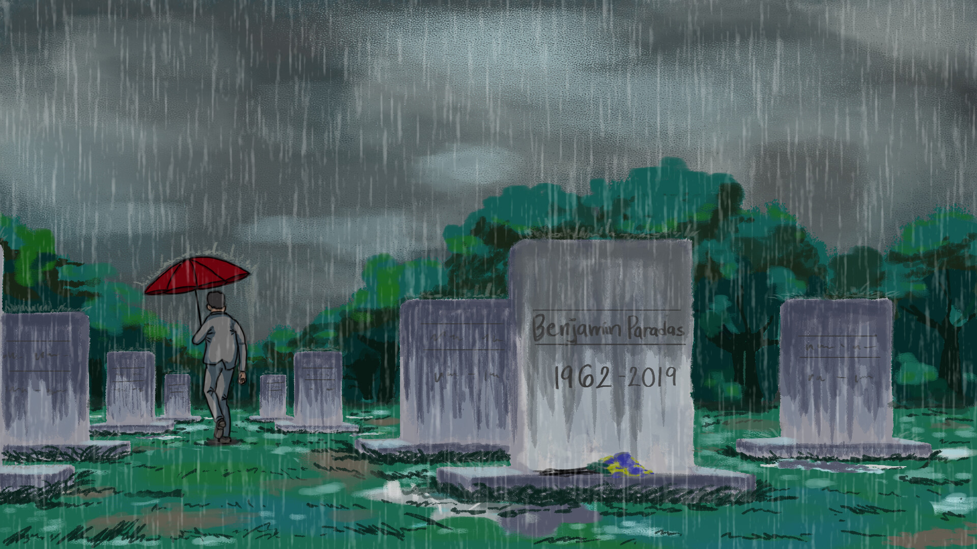 ArtStation - The Rain in the Cemetery