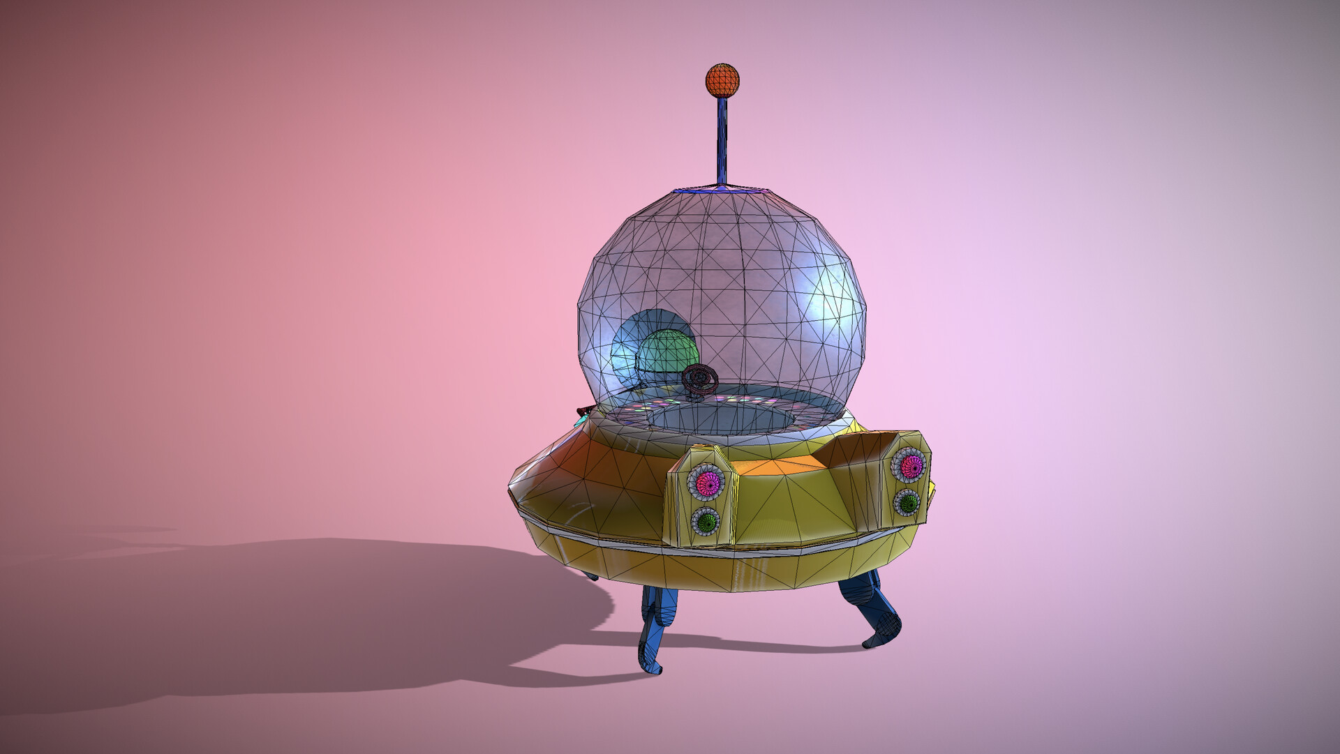 Javier Hernández - Cartoon spaceship 60s retro style