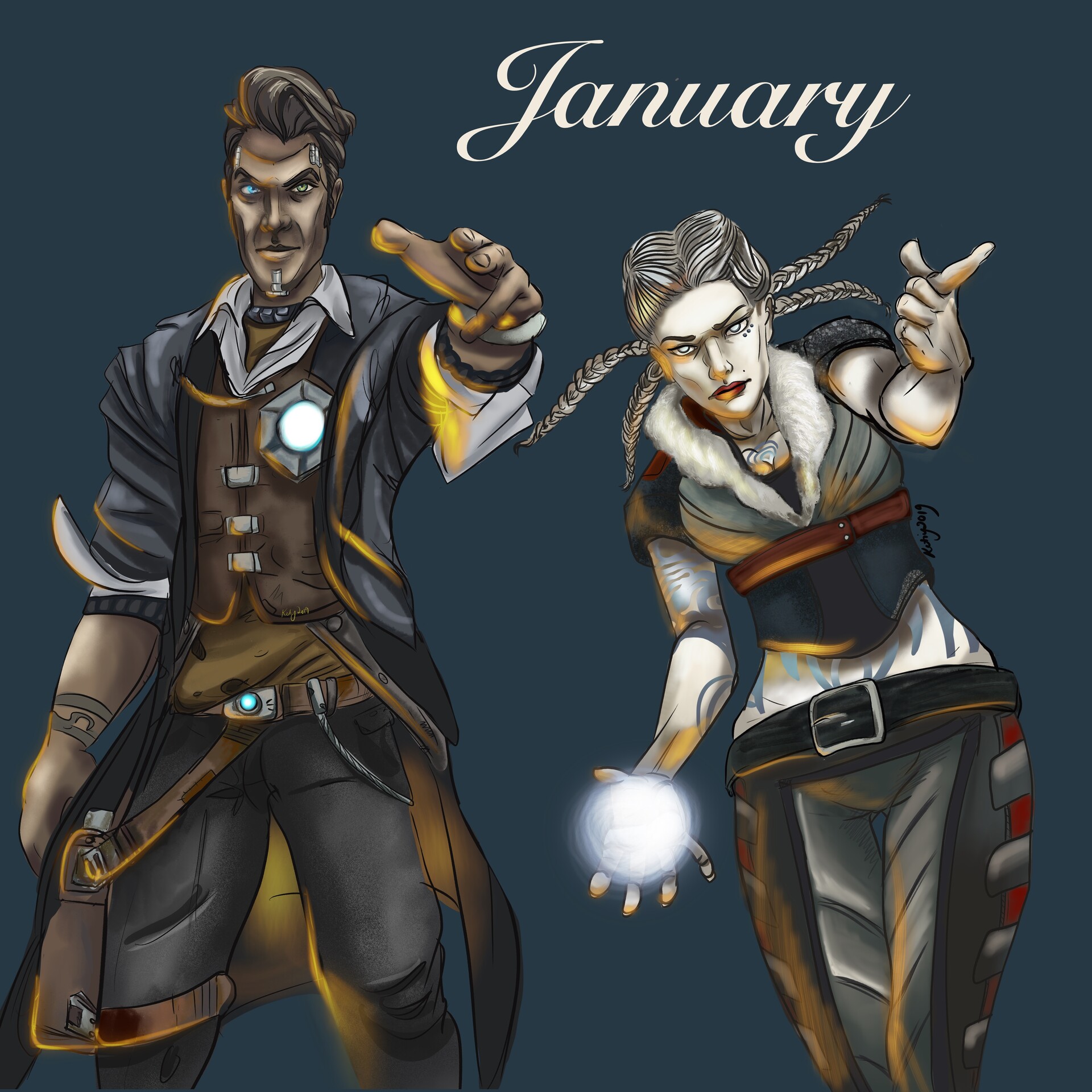 ArtStation - Borderlands calendar "January