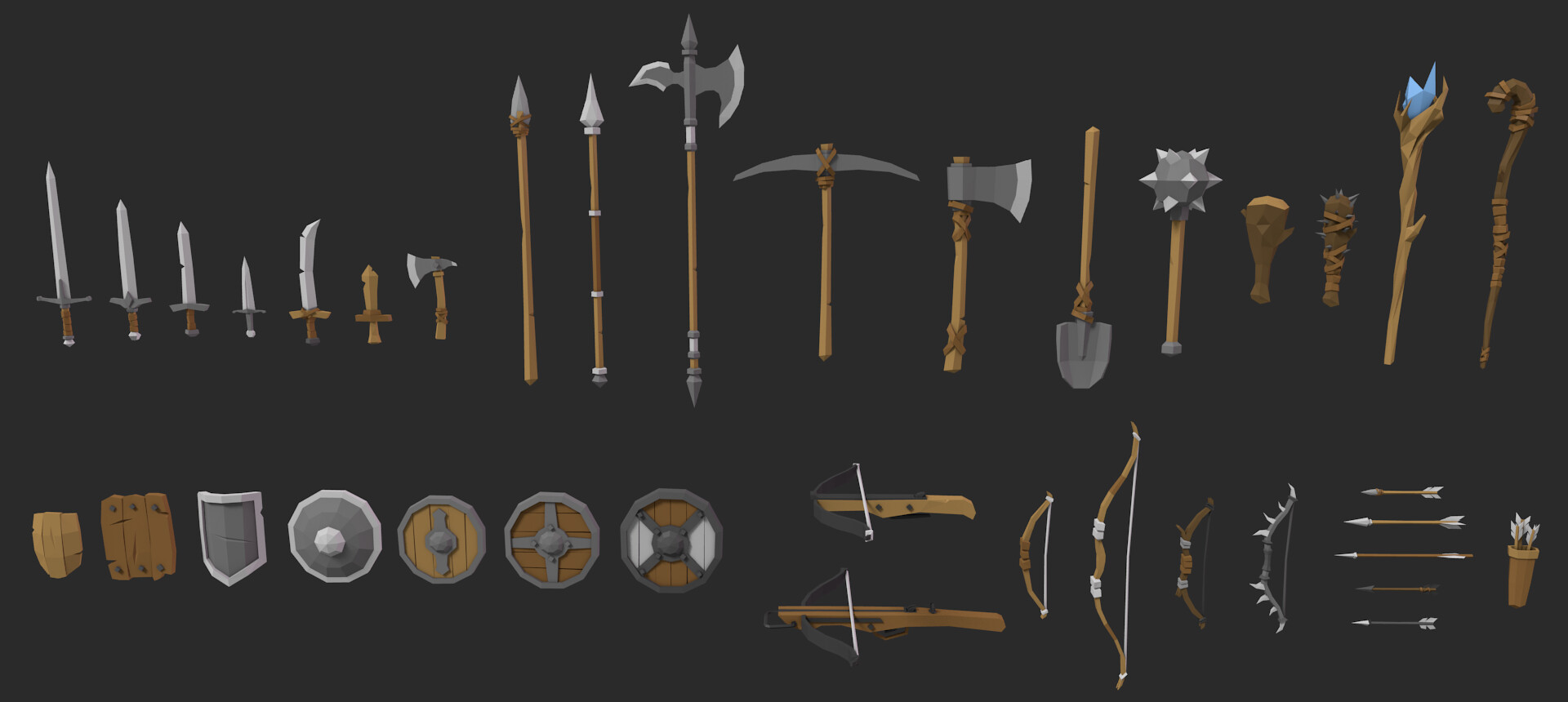 ArtStation - 3D Low Poly Weapons