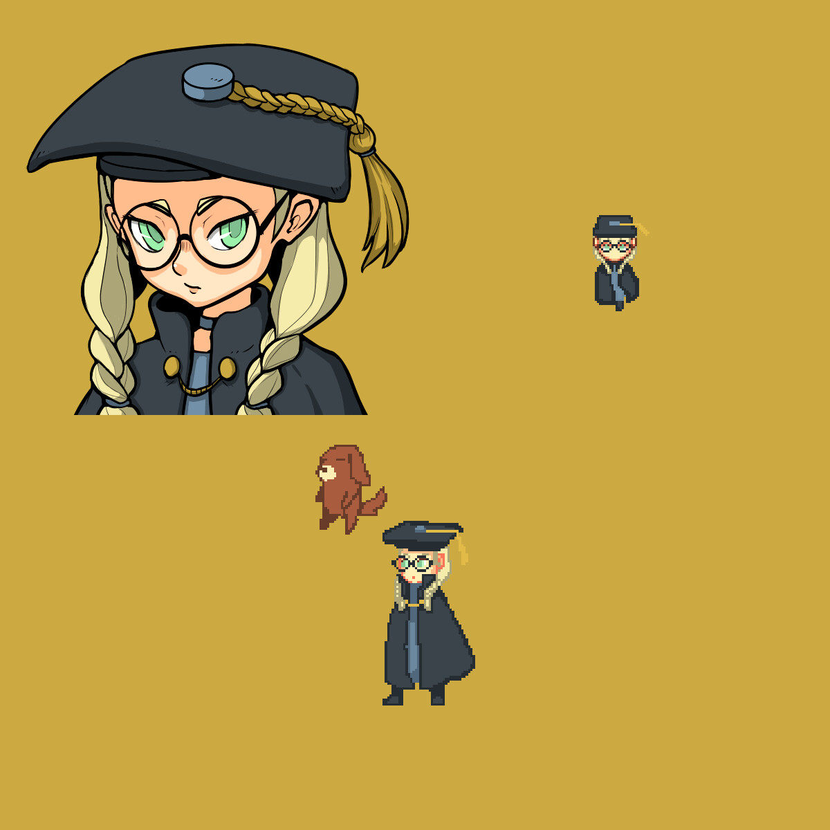 ArtStation - Pixel Scholar Mage Girl