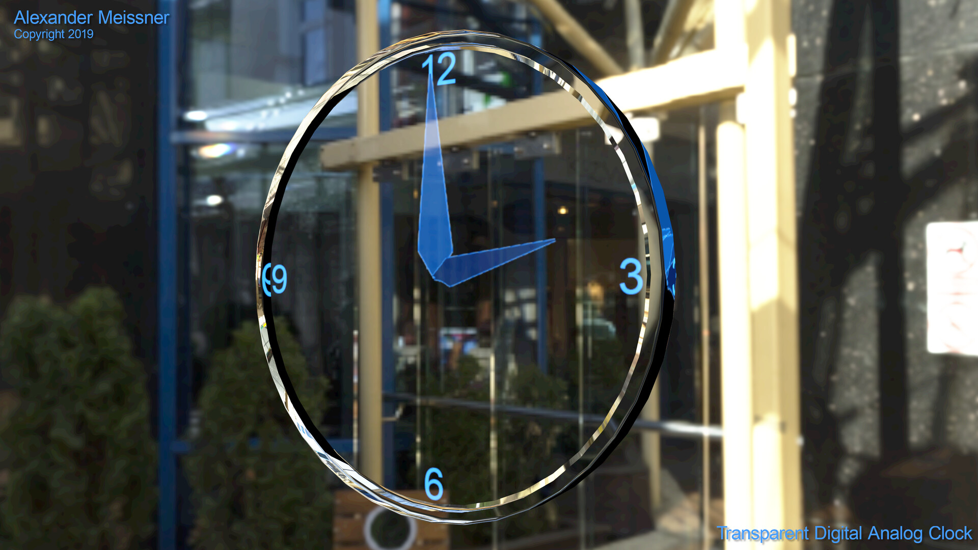 ArtStation - Transparent Digital Analog Clock