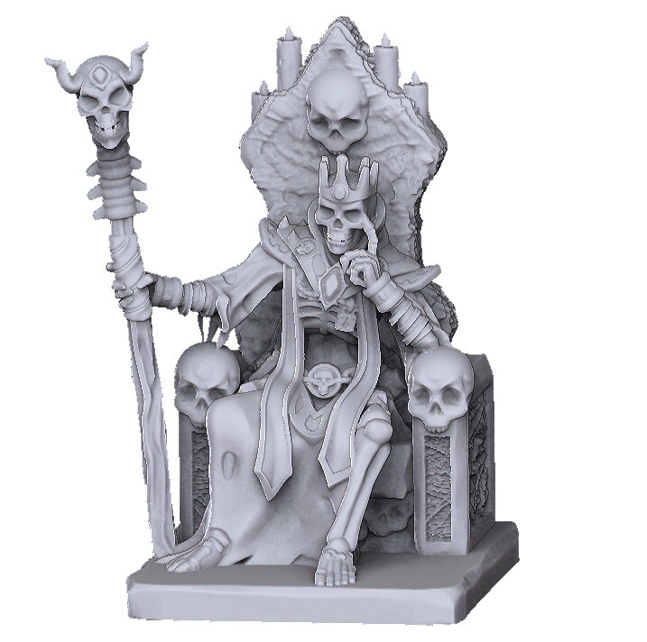 ArtStation - Lich on throne 3d tabletop miniature