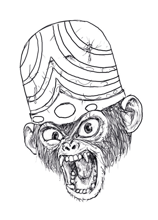 how to draw mojo jojo step by step