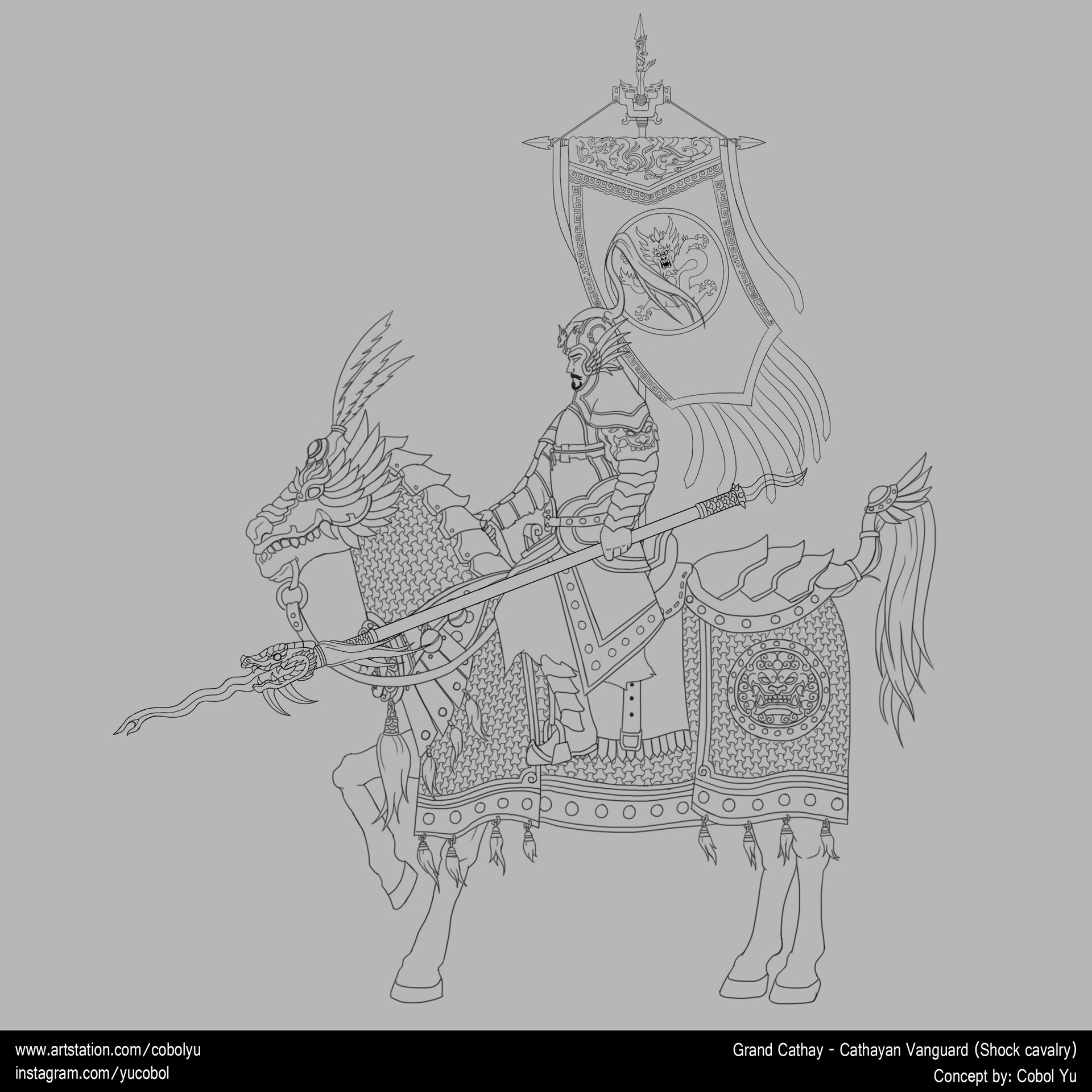 Cobol Yu - Warhammer Grand Cahtay concept art: Cathayan Vanguard