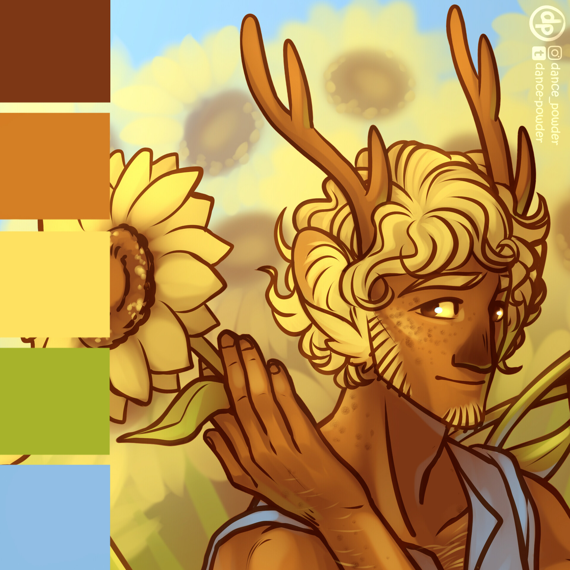 Dance Powder - 5 colours with Flowers - Day 1 Sunflower