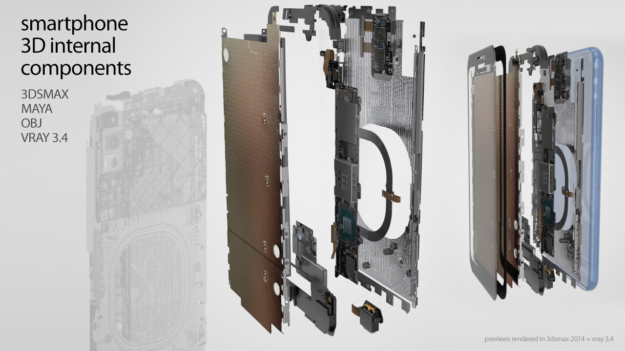 ArtStation - Generic Smartphone Component 3D set available now