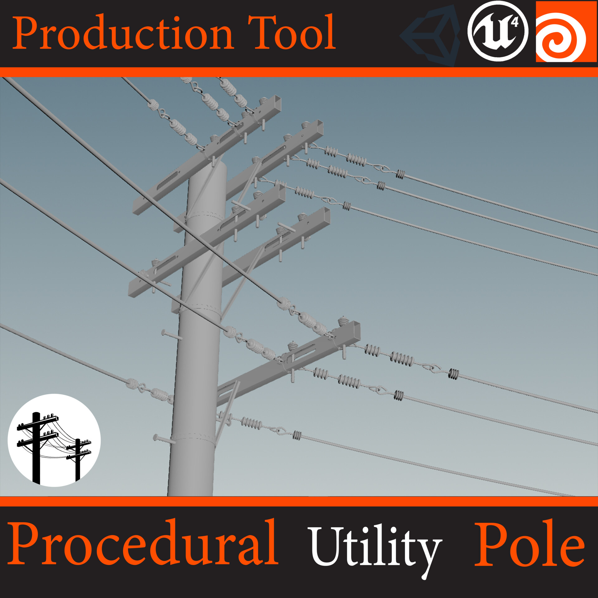 ArtStation - Procedural Utility Pole Tool