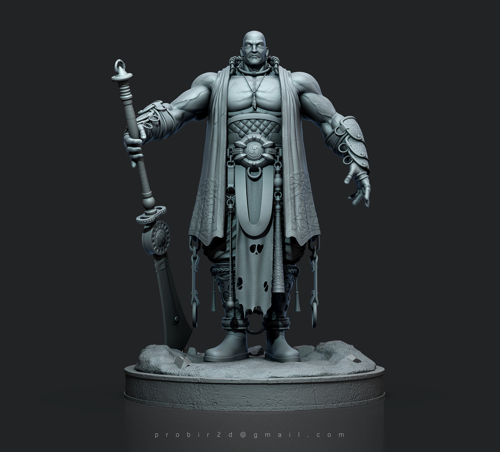 ArtStation - Warrior (clay renders and low poly)