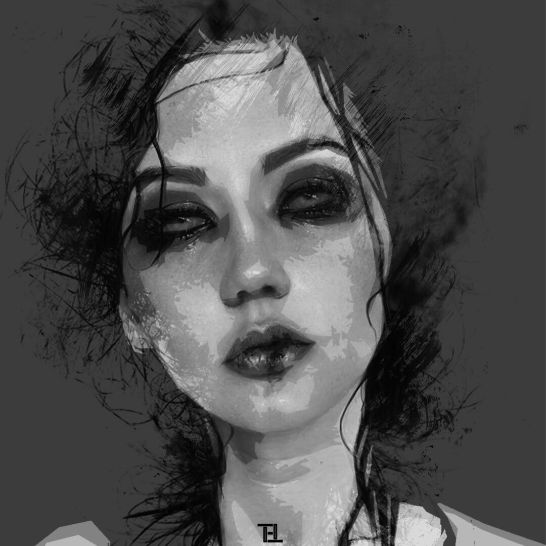 ArtStation - SCARY PORTRAIT B&1