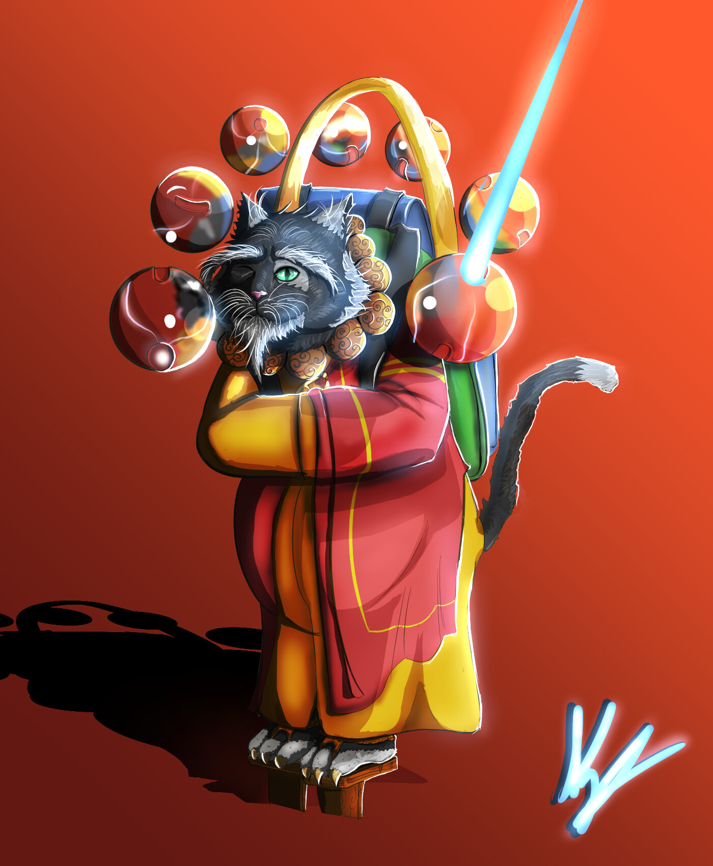 ArtStation - Zoe the cat monk
