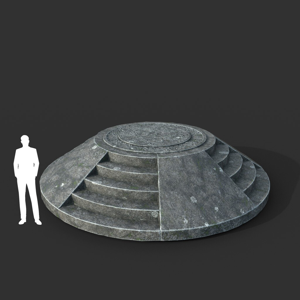 3D Models by 3D Landscape - Low poly Ancient Dragon Temple Element Pack 01