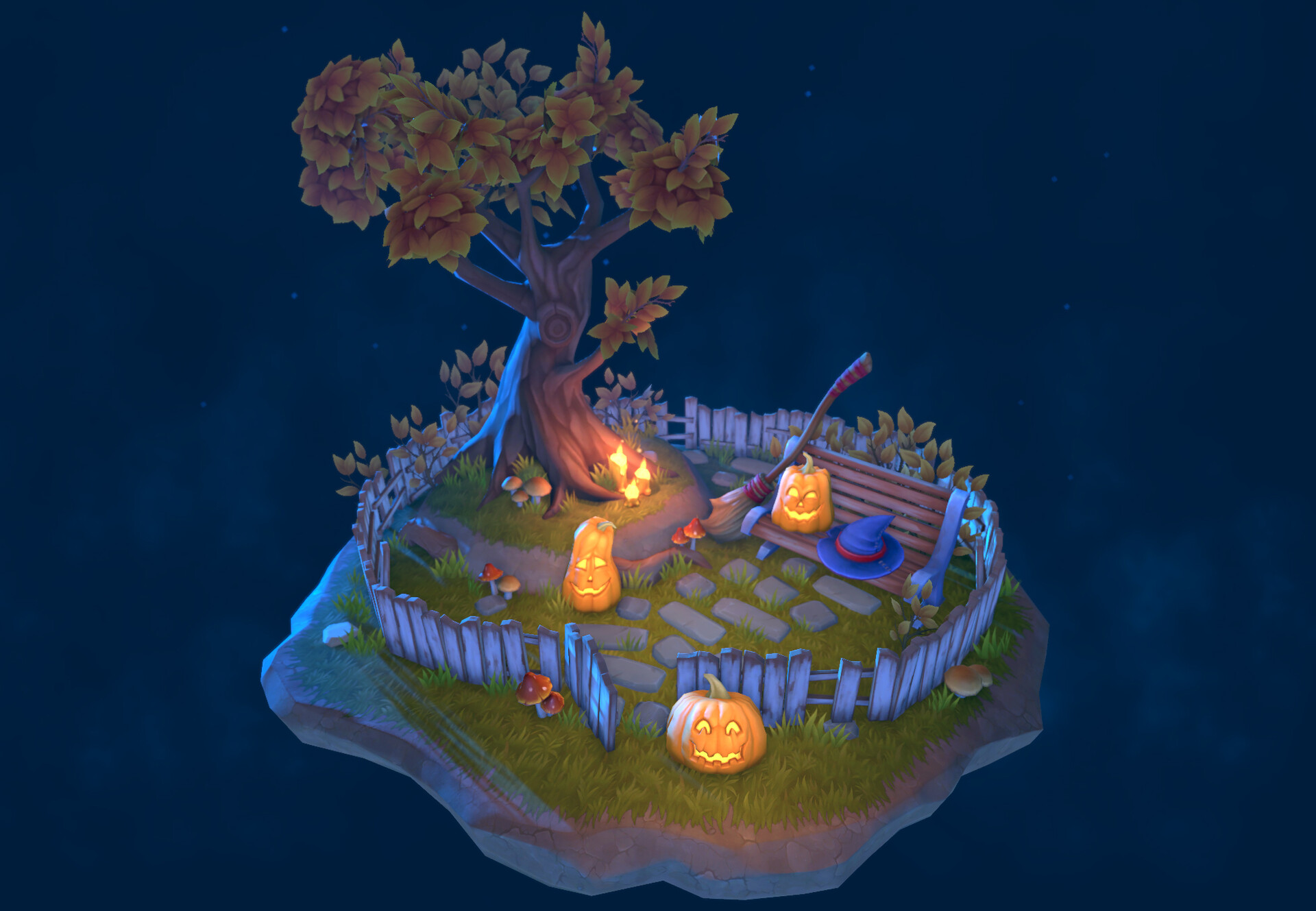 ArtStation - Lowpoly Halloween Decor