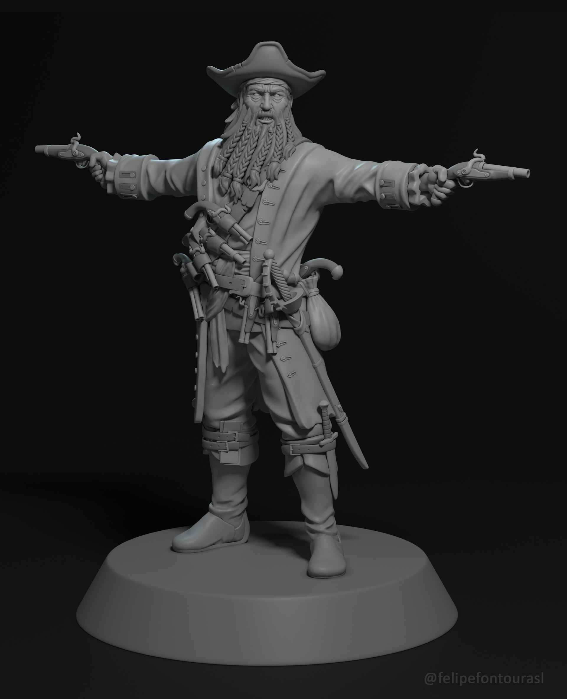 ArtStation - Black Beard Miniature - Forsaken Board Game