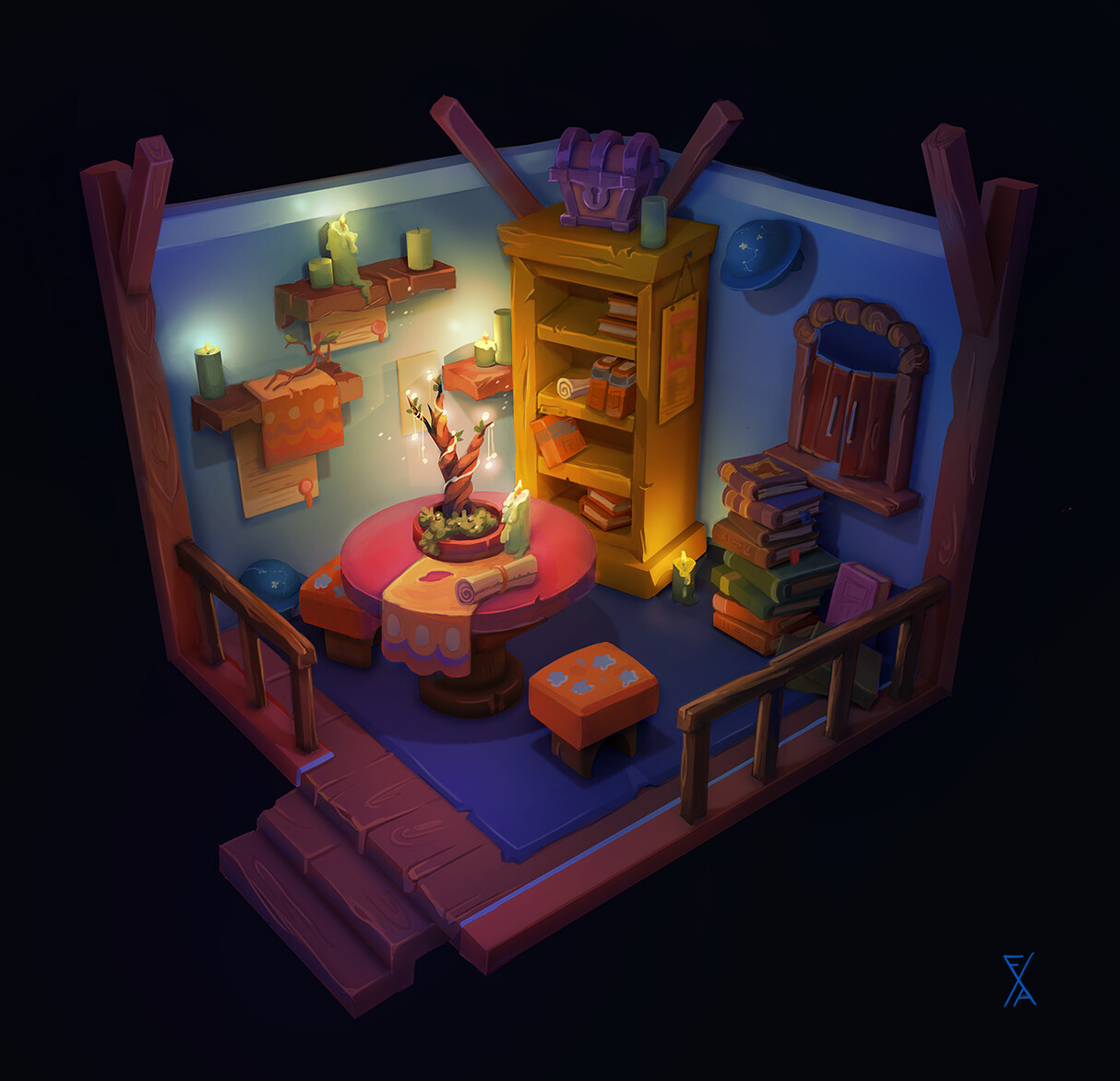 ArtStation - The room of the beginner sorceress