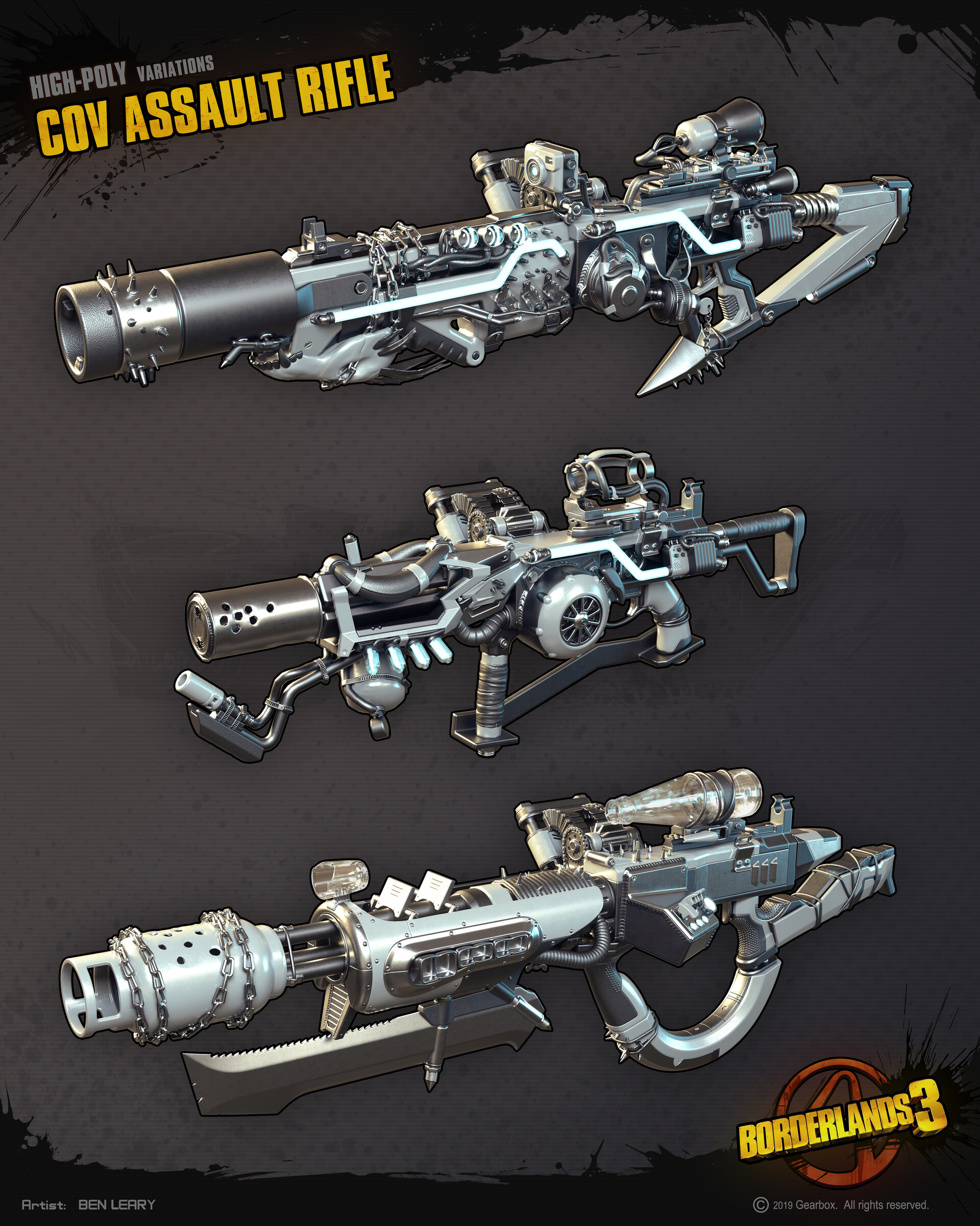 Benjamin Leary - COV Assault Rifle (Hipoly) - Borderlands 3