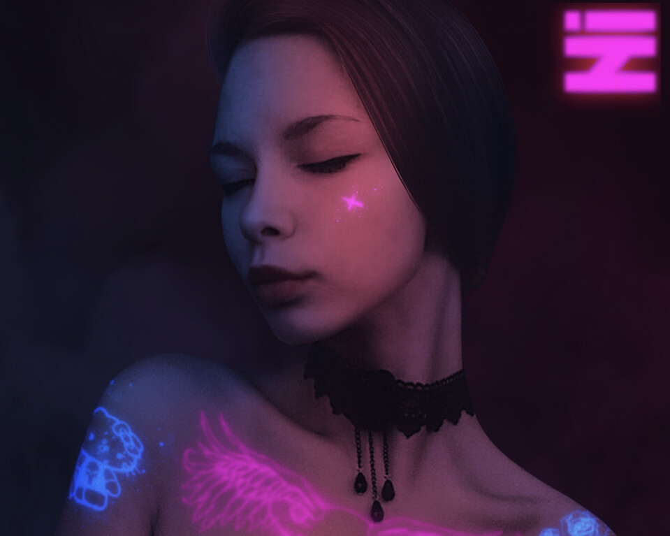 ArtStation - Neon girl