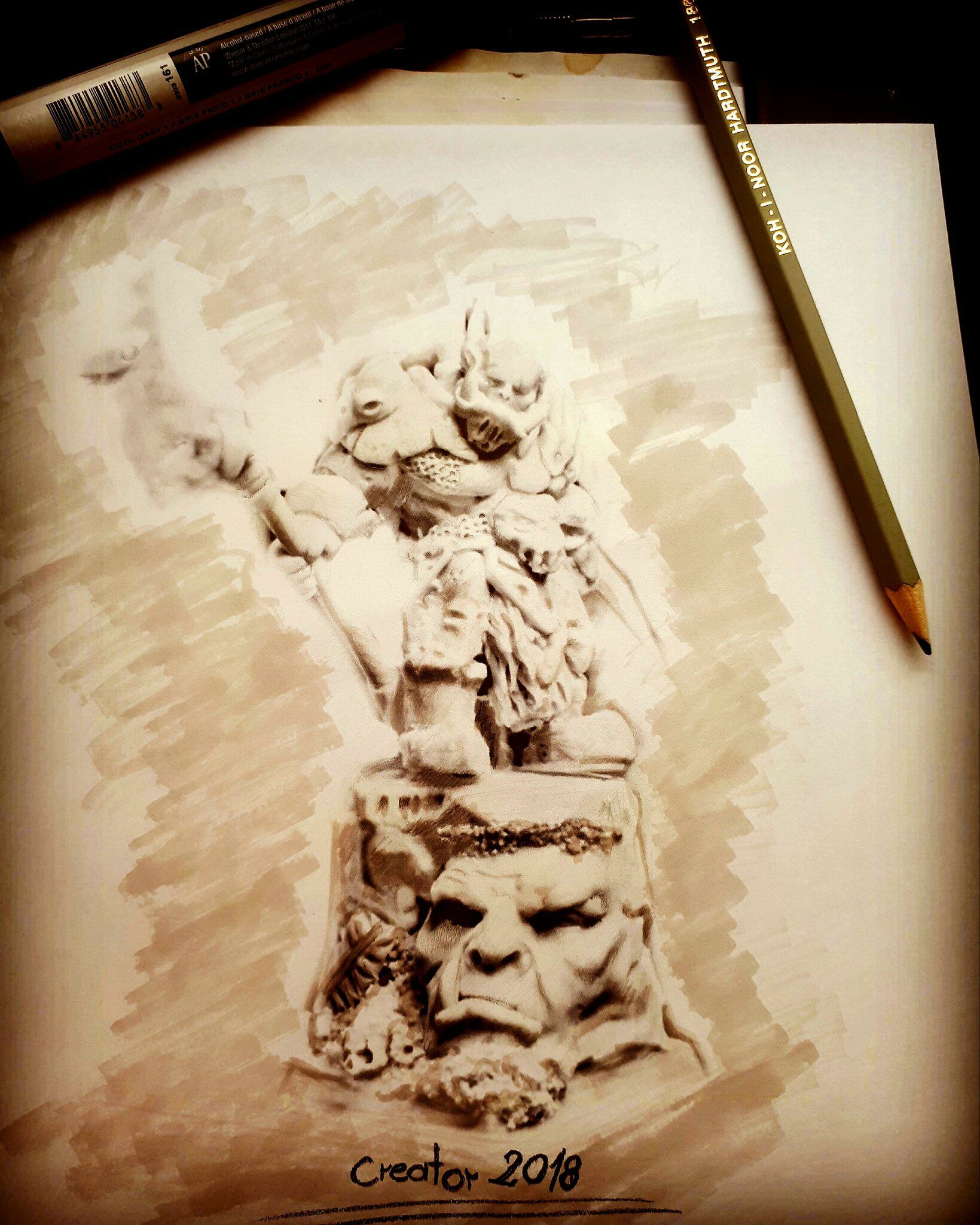 ArtStation - Orc commander - sketch