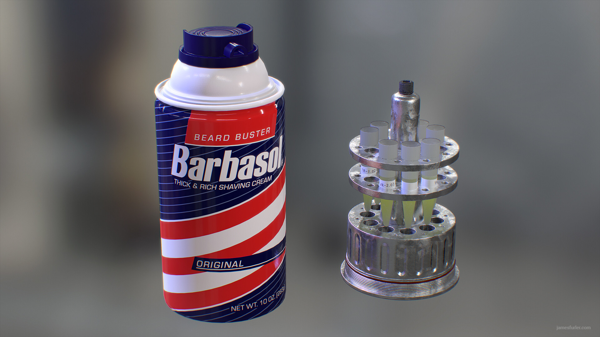 James Furler - Barbasol Can - Jurassic Park Homage