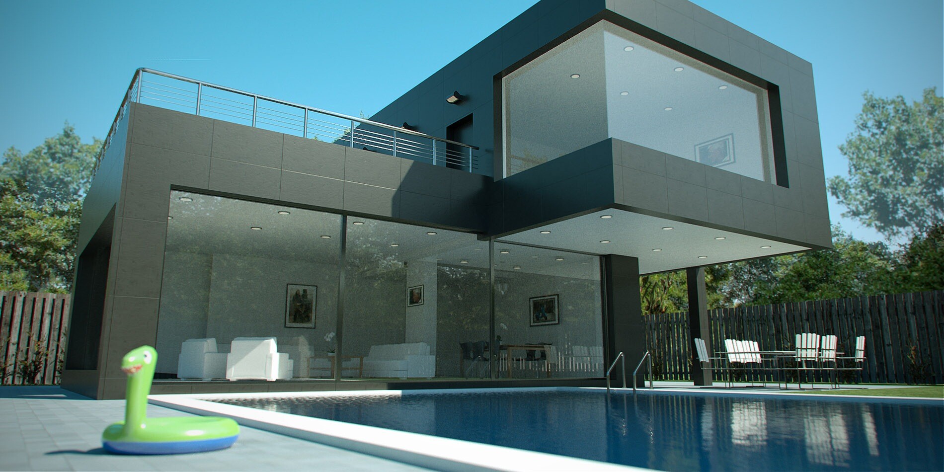 ArtStation - Funky house with pool