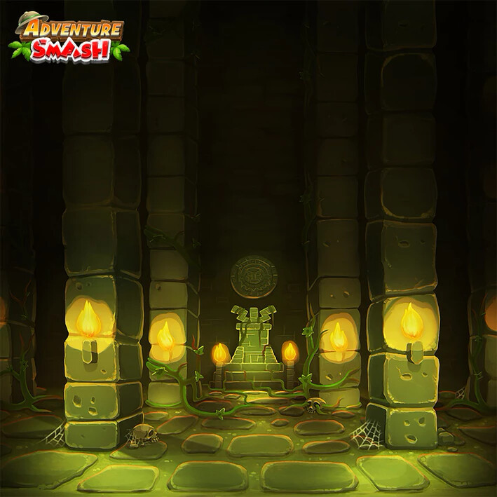 ArtStation - Background painting for the mobile game 'Adventure Smash'.