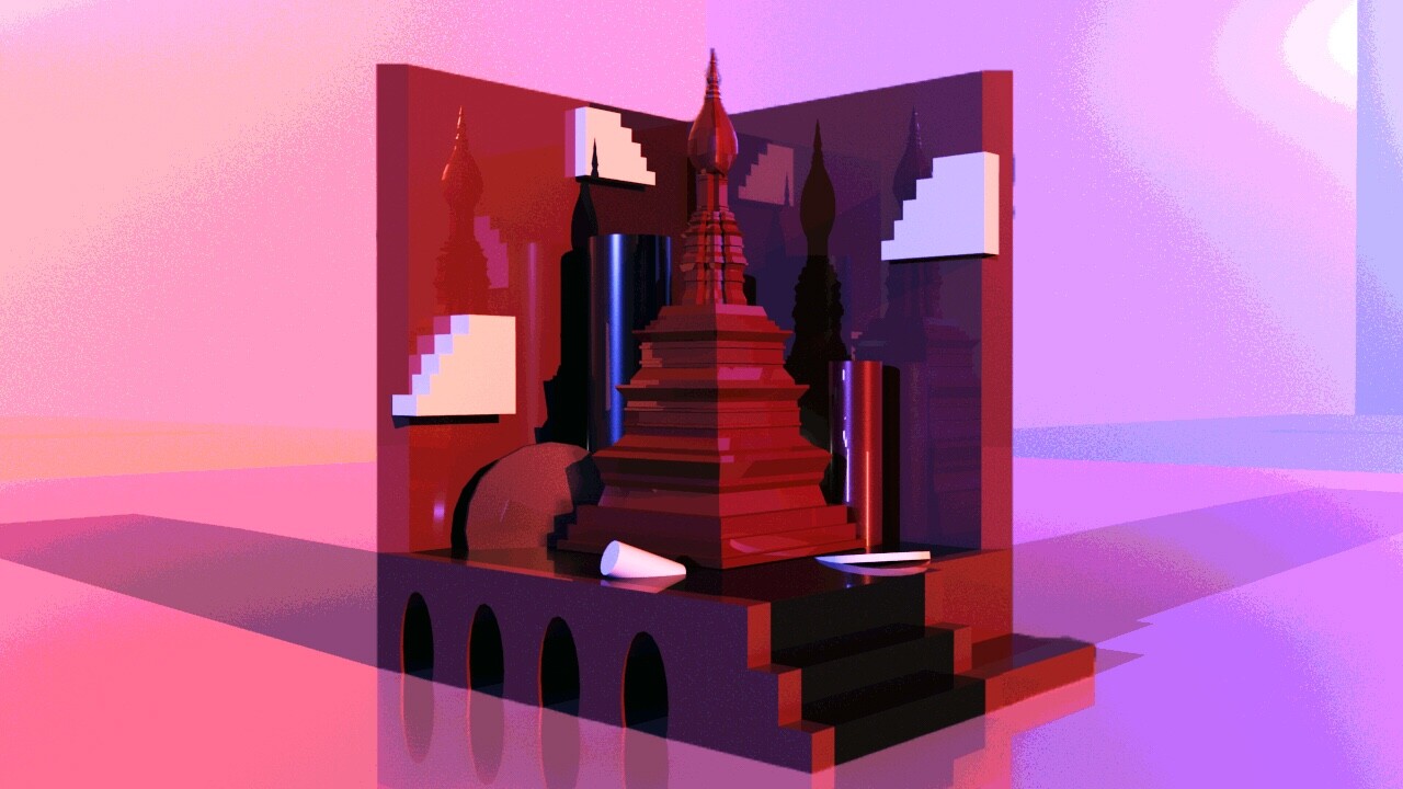 ArtStation - 3D Isotope Pagoda ( Sukhothai era)