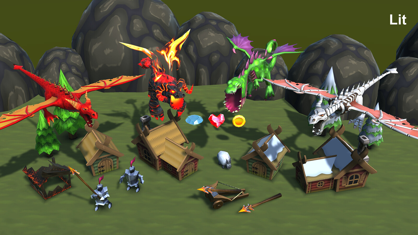 ArtStation - Low-Poly Dragons